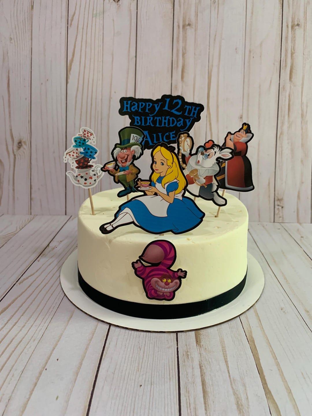 Alice Cake Toppers Set. Customize Birthday Sign - Etsy