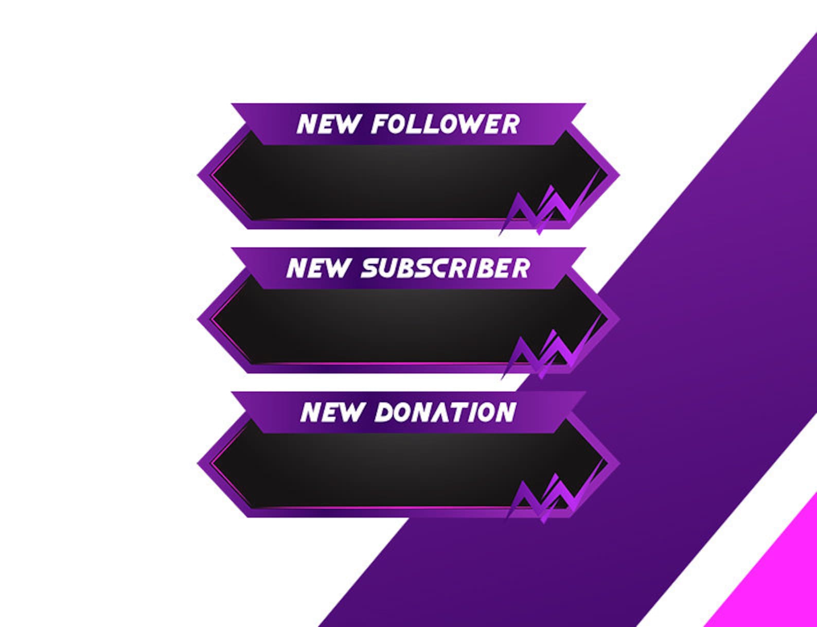 Purple and Pink Overlay Package for Twitch, Youtube, OBS, Streamlabs - Etsy