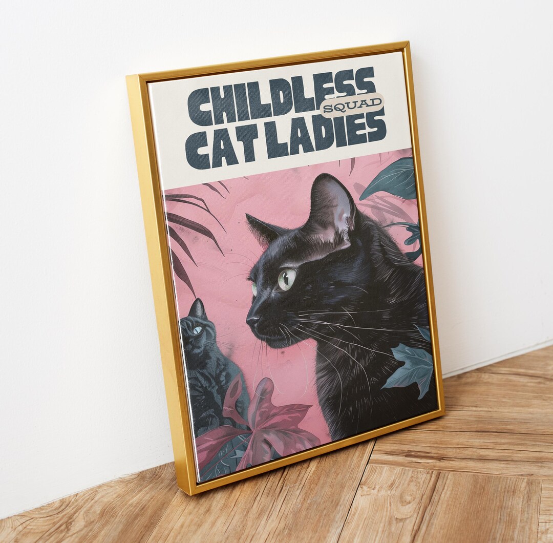Childless Cat Ladies Squad Art Print, Cute Cat Illustration for Cat ...