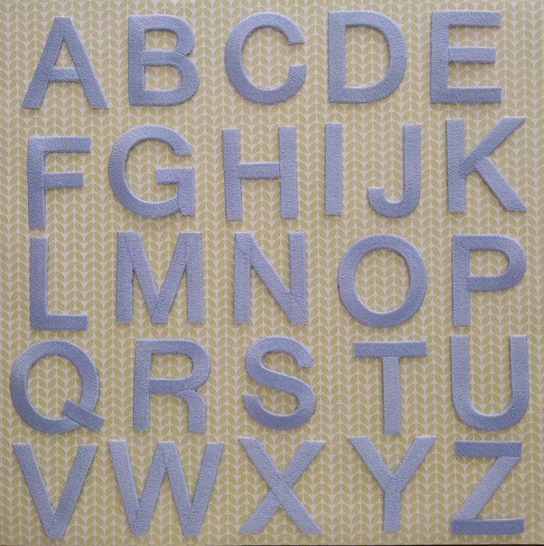 2" Embroidered Letter Patches Light Blue - Etsy