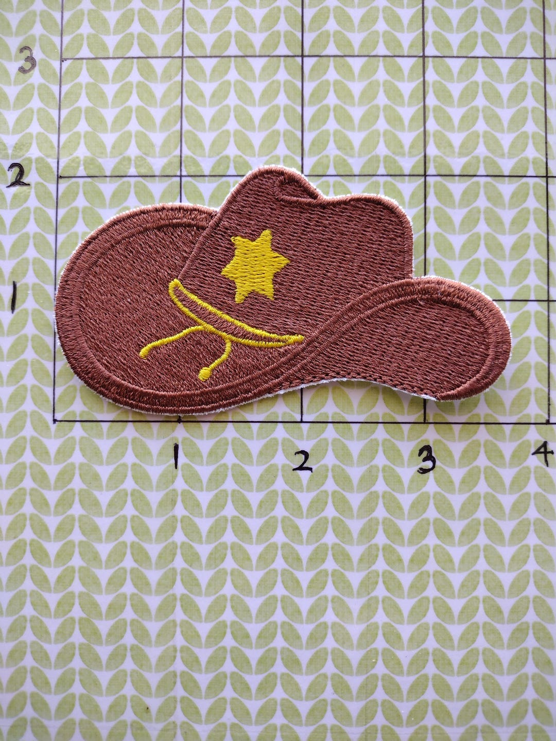 Cowboy Hat Brown Embroidered Patch - Etsy
