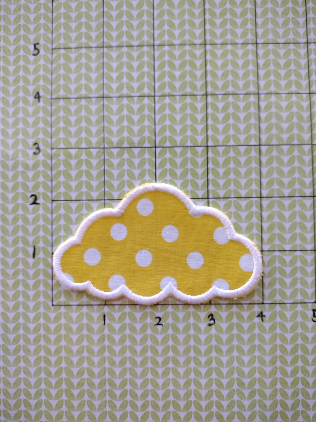 Yellow Polka Dot Embroidered Applique Cloud Patch - Etsy