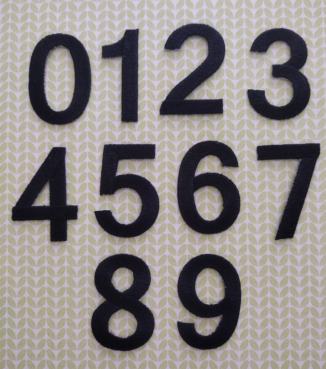 2" Embroidered Number Black Patches - Etsy