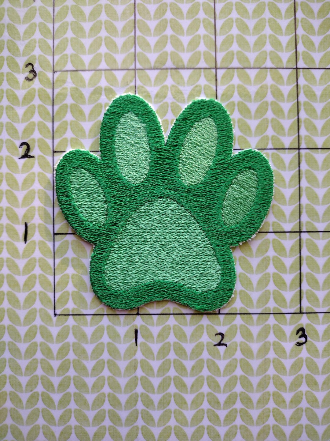 Dog Paw Print Embroidered Patch Green - Etsy