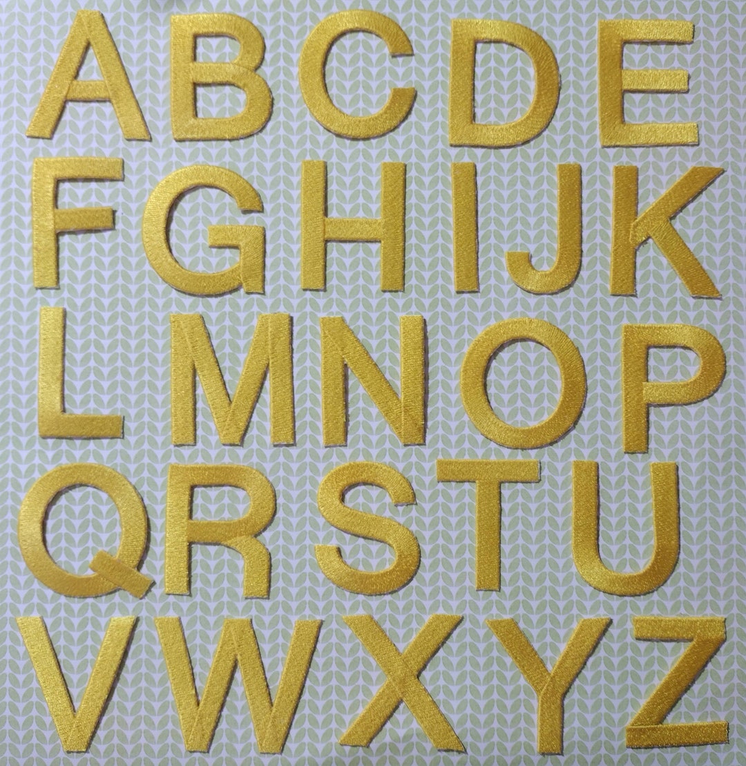 2" Embroidered Letter Patches Yellow - Etsy