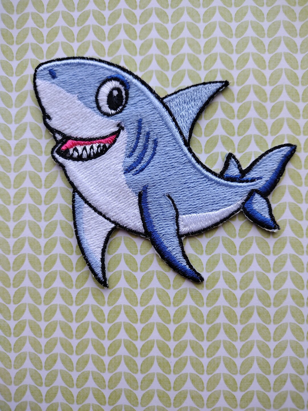 Happy Shark Embroidered Patch - Etsy