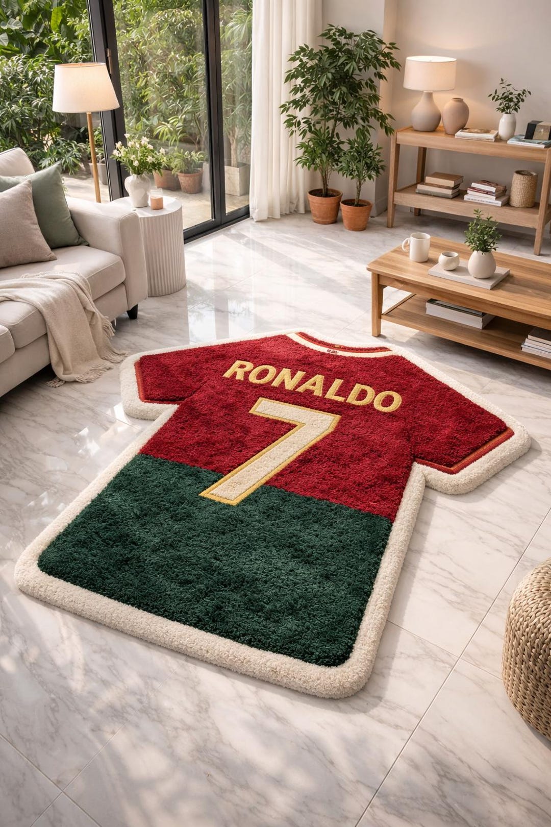 Hand Tufted Wool Soccer Jersey Rug | Custom Sports Decor - Etsy