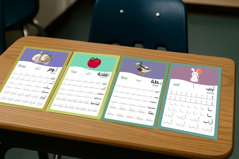 Arabic Alphabet Tracing Worksheets With Animals | Printable PDF A-Z ...