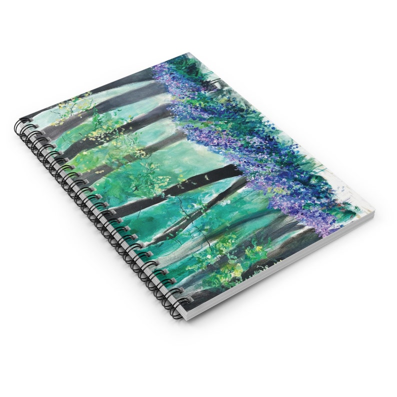 Spiral Notebook - Ruled Line - Lavender Forest Full - Blank 6x8 Inches ...