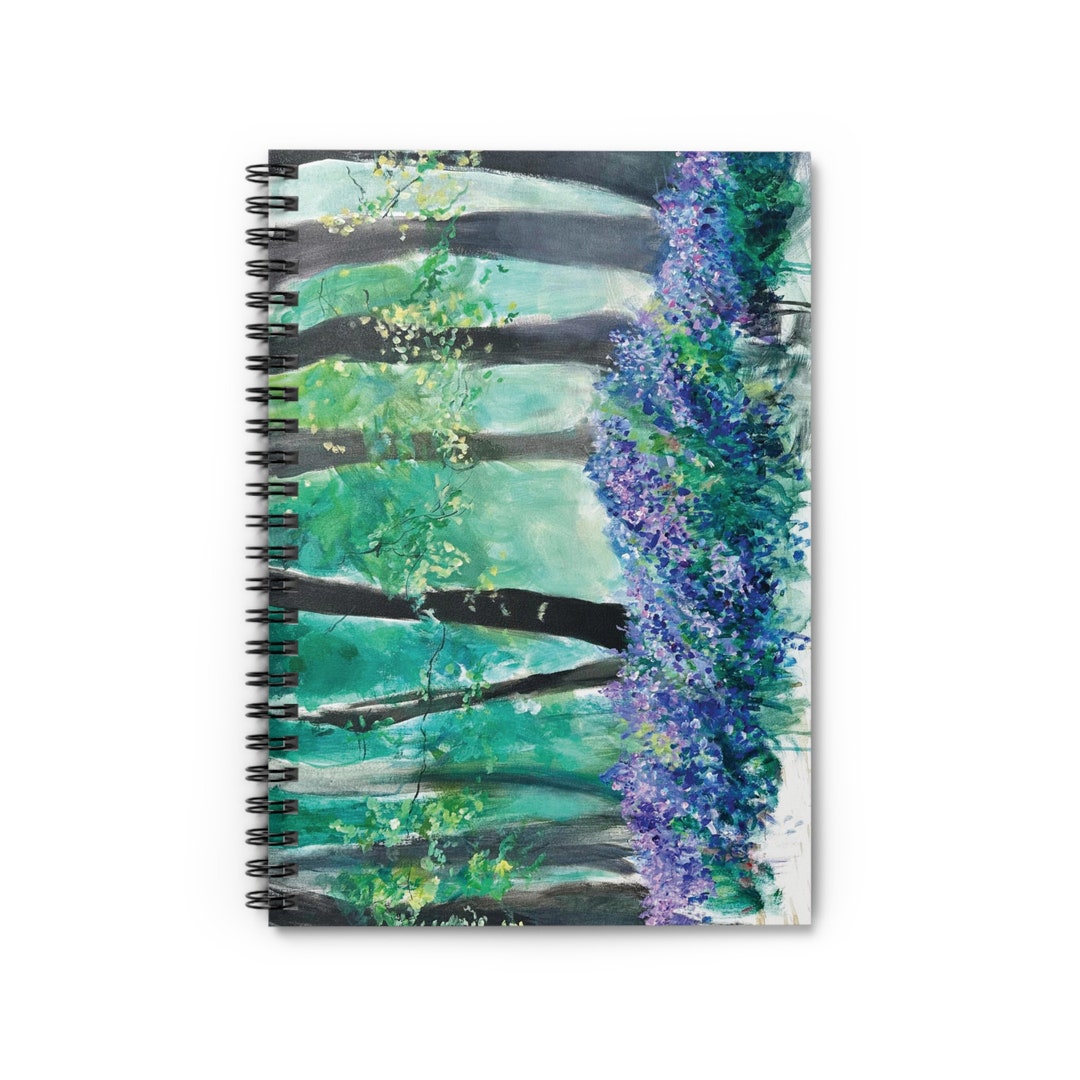 Spiral Notebook - Ruled Line - Lavender Forest Full - Blank 6x8 Inches ...