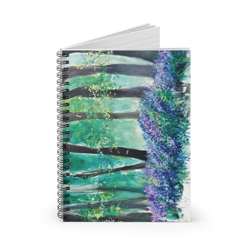 Spiral Notebook - Ruled Line - Lavender Forest Full - Blank 6x8 Inches ...