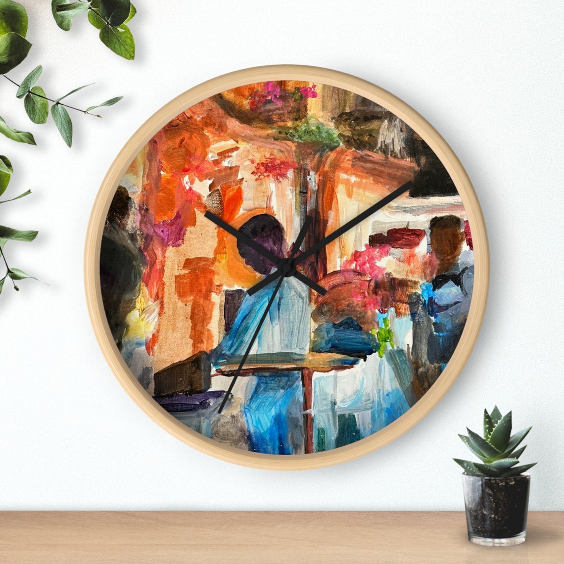 Round Wall Clock - Italy Italian Restaurant-themed - Kitchen Decor ...