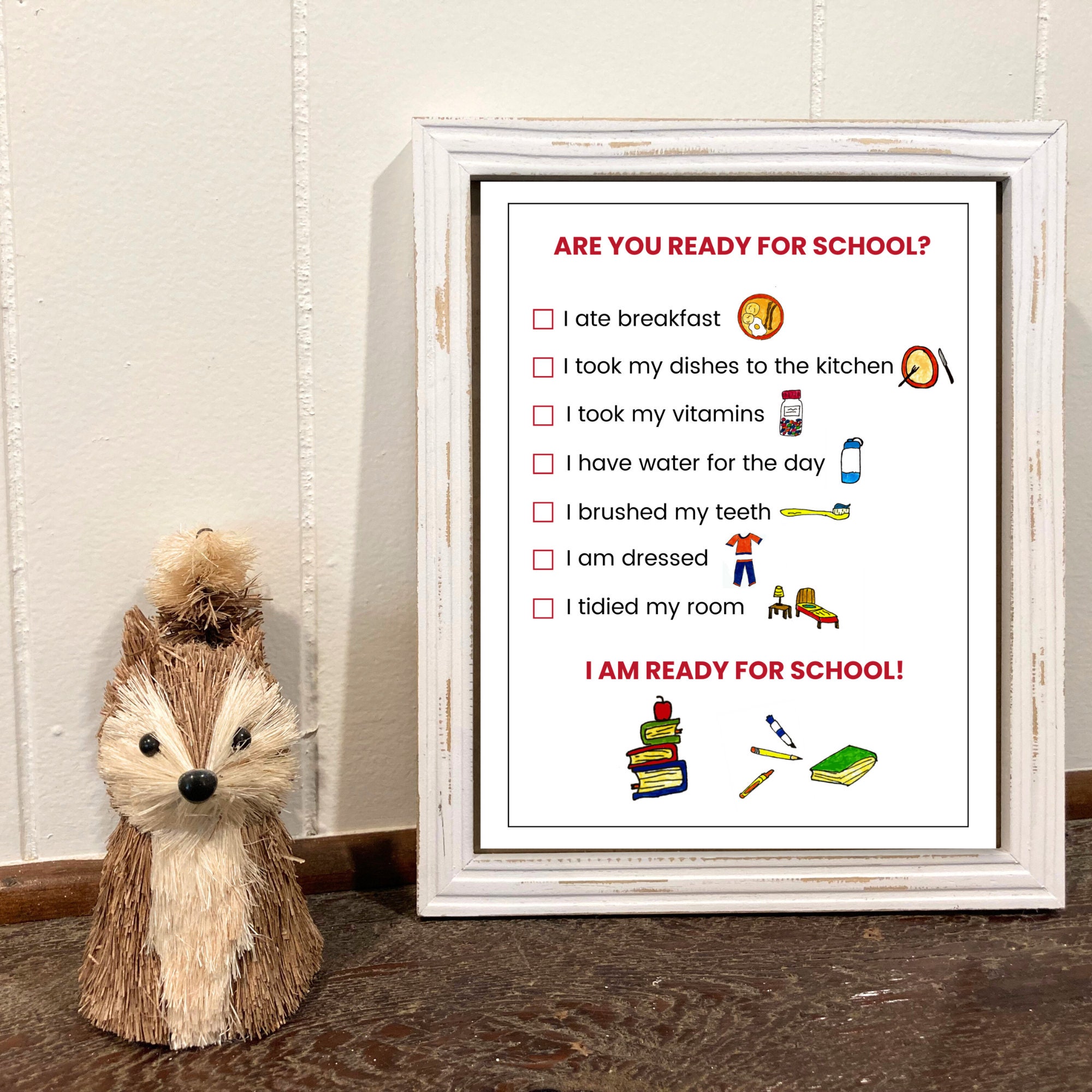 Kids Morning Routine Chart, Get Ready for School Checklist, Homeschool ...