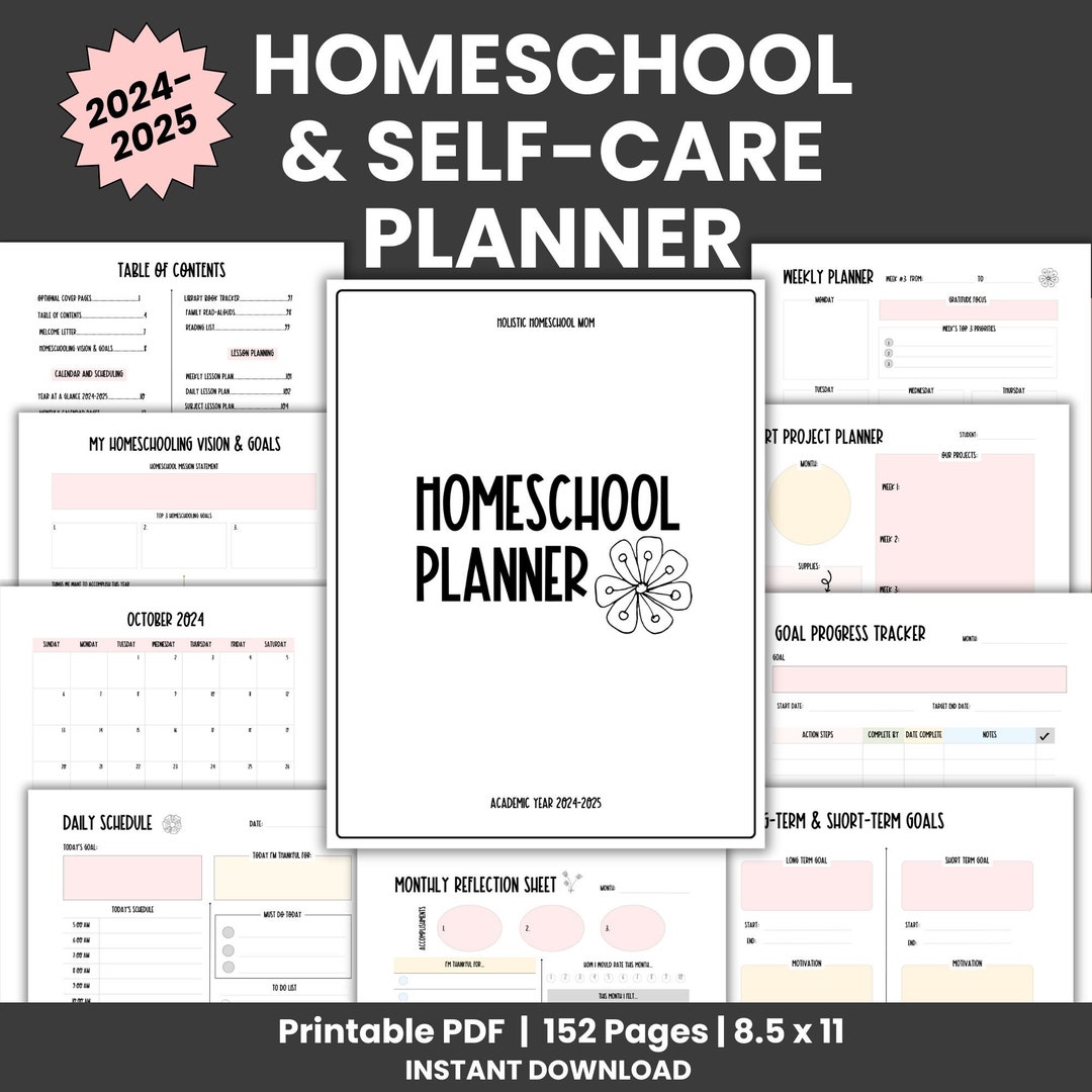 Homeschool Planner, 2024-2025 Homeschool Planner Printable, Homeschool ...