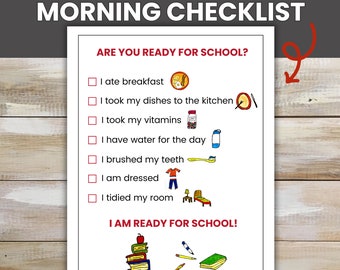 Before School Morning Checklist for Kids - Etsy