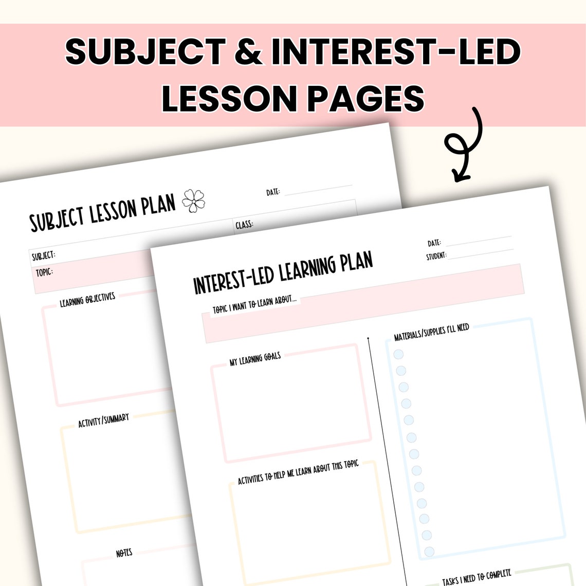 Weekly Homeschool Lesson Planner, Homeschool Teacher Lesson Planner ...