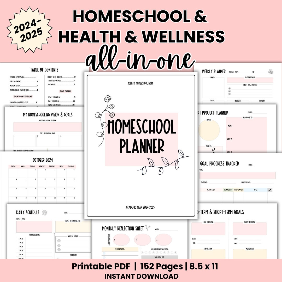 Homeschool Planner Printable, Homeschool Planner 2024-2025, Homeschool ...