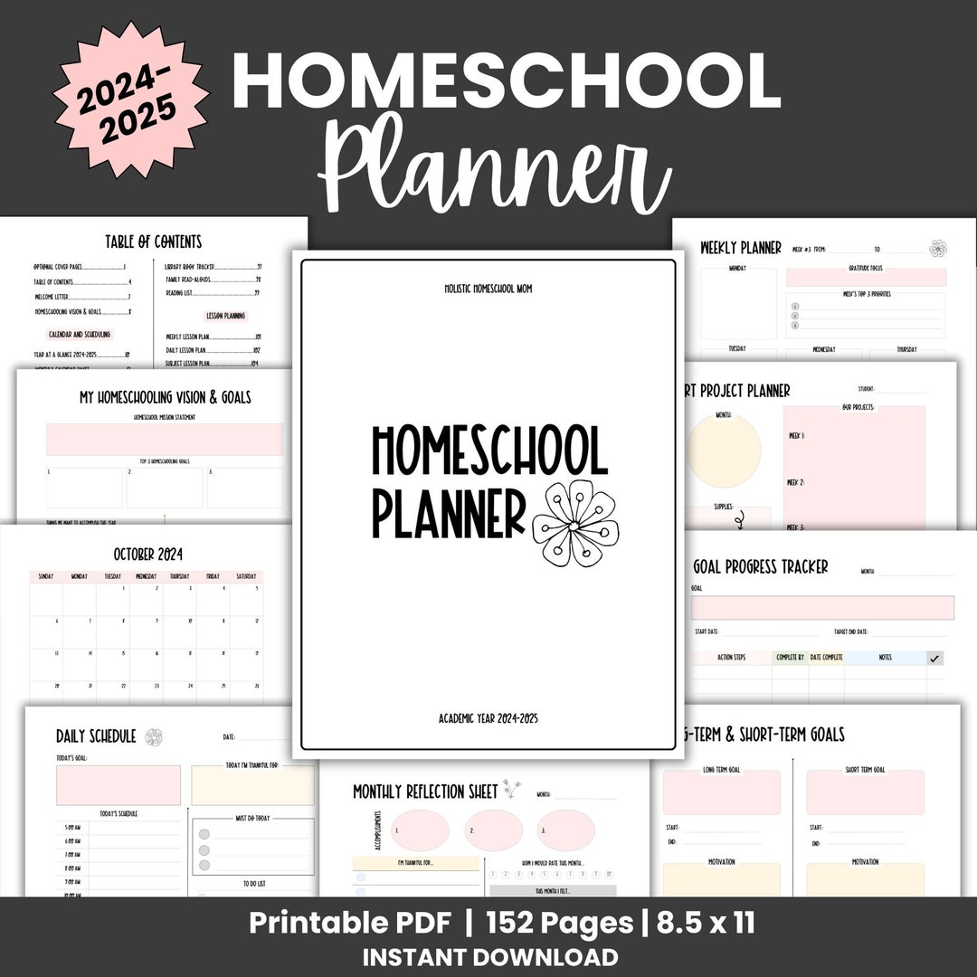 Homeschool Planner, 2024-2025 Homeschool Planner Printable, Homeschool ...