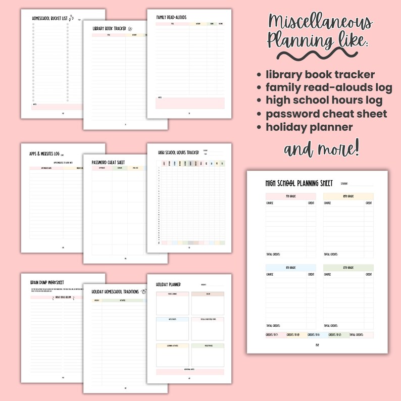 Homeschool Planner, 2024-2025 Homeschool Planner Printable, Homeschool ...