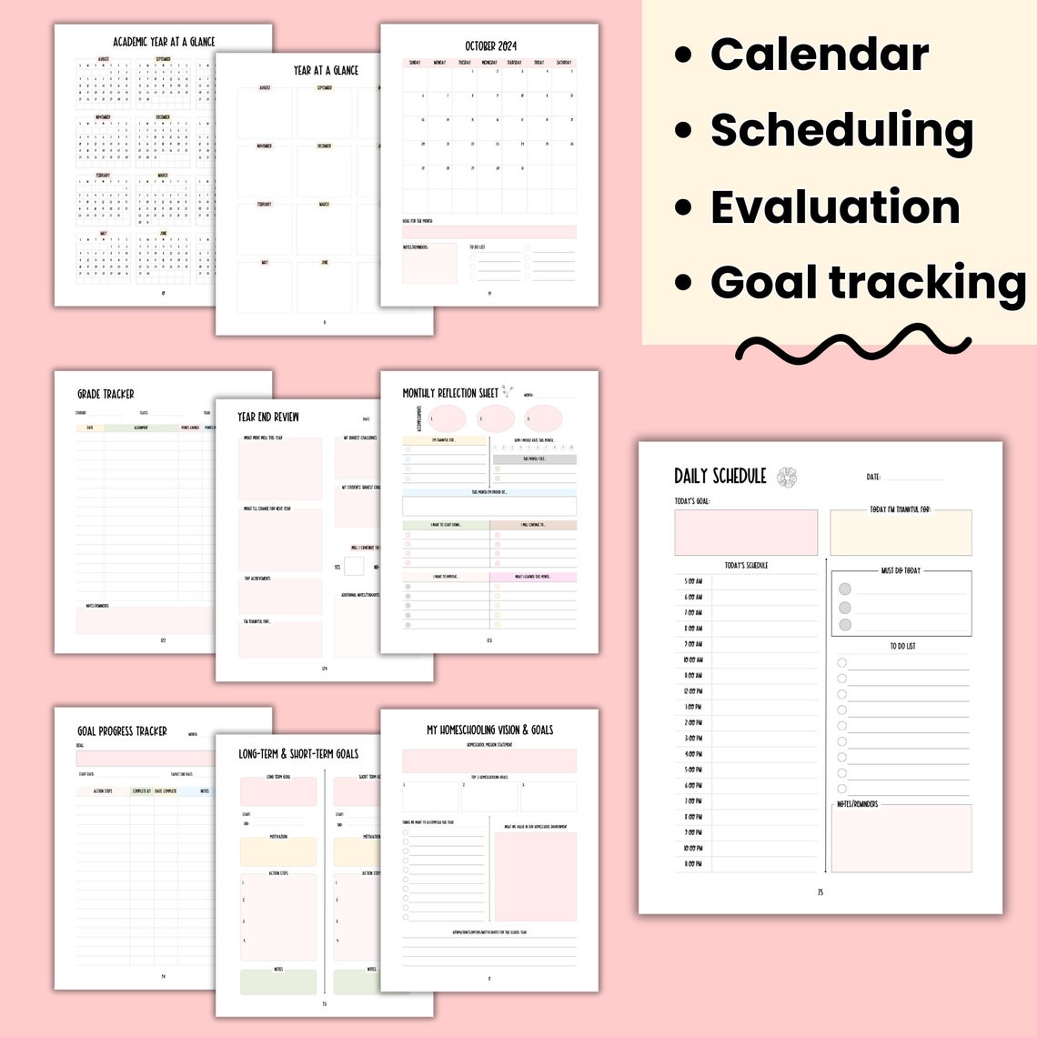 Homeschool Planner Printable, Homeschool Planner 2024-2025, Homeschool ...