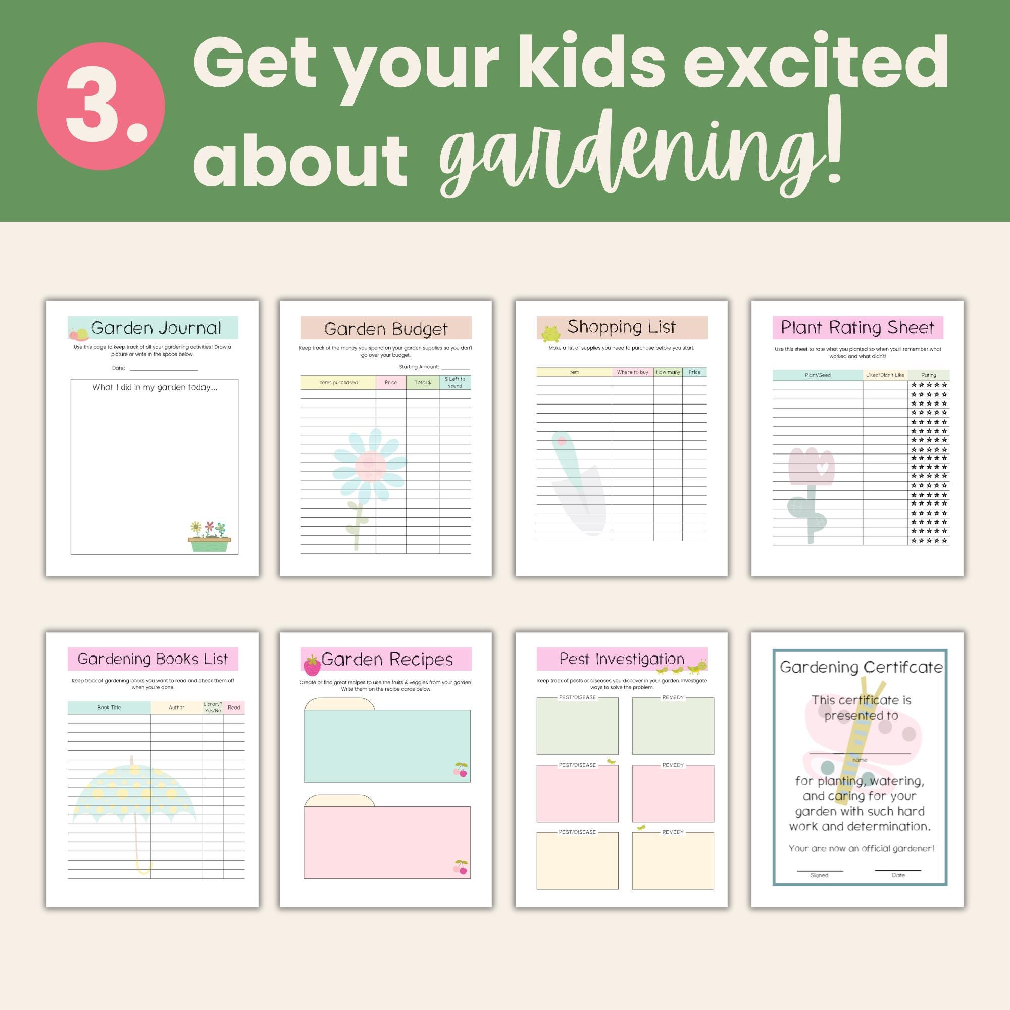 Kids Garden Planner: Homeschool Gardening Unit Study (PDF) - Etsy