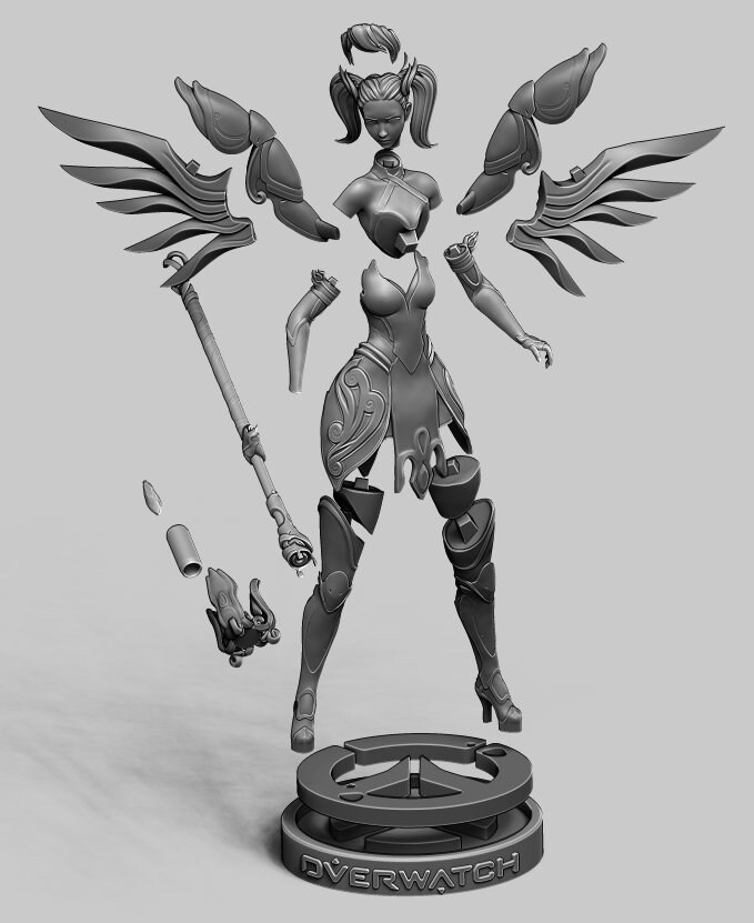 Overwatch Pink Mercy Stl For 3d Print Etsy