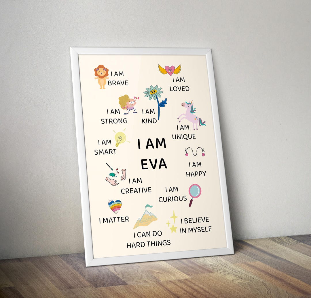 Personalized Girls Affirmation Print – Custom Name, Positive Decor ...