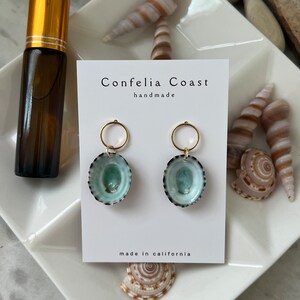 Handmade Minimal Ocean Beachy Inspired Natural Blue Limpet Shell Drop ...