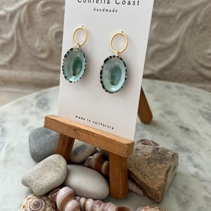 Handmade Minimal Ocean Beachy Inspired Natural Blue Limpet Shell Drop ...