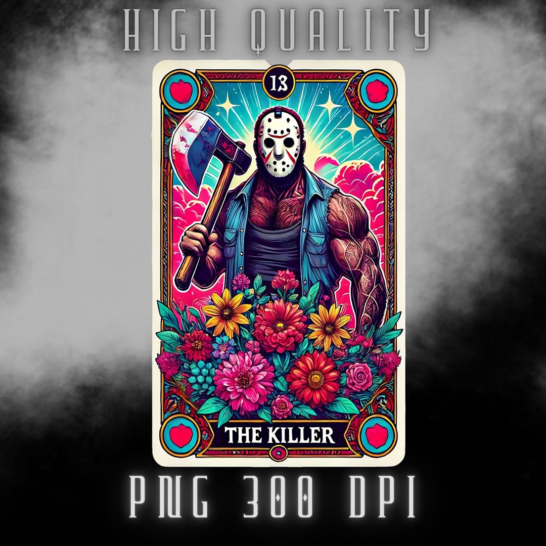Jason the Killer Tarot Card PNG, Horror Fan Art, Horror Movie T-shirt ...