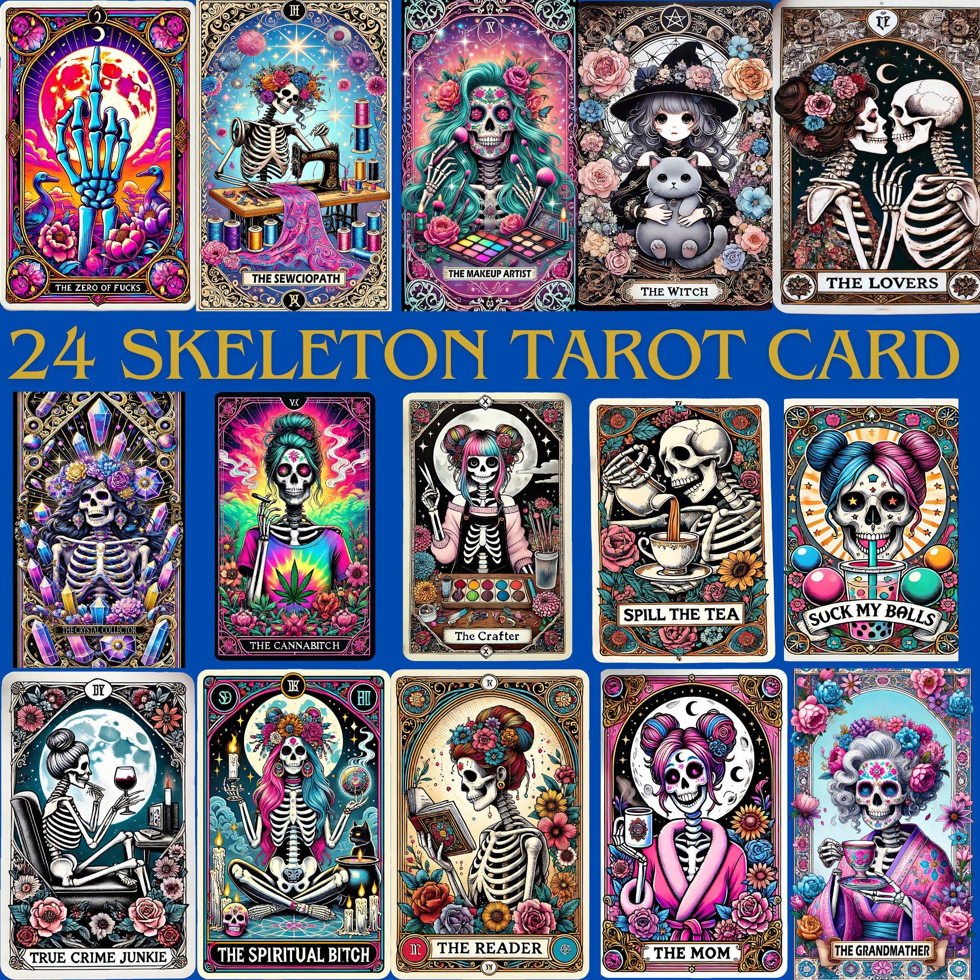 24 Skeleton Tarot Card PNG , Sarcastic Skeleton Png ,instant Download ...