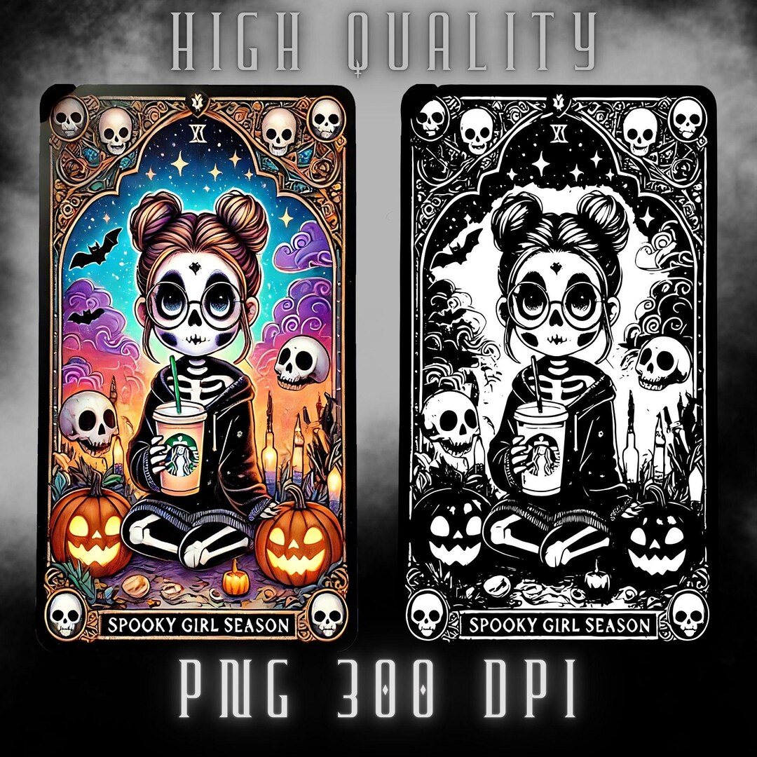 Spooky Girl Season Tarot Card Svg , Spooky Summer Girl PNG, Spooky ...