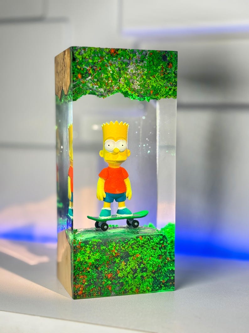Bart Simpson Resin Lamp, Bart Skateboard Resin Diorama, Simpsons Resin ...