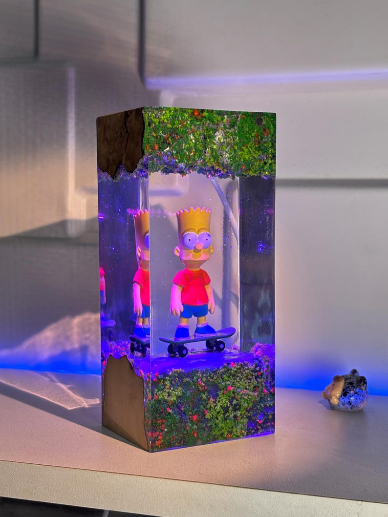 Bart Simpson Resin Lamp, Bart Skateboard Resin Diorama, Simpsons Resin ...