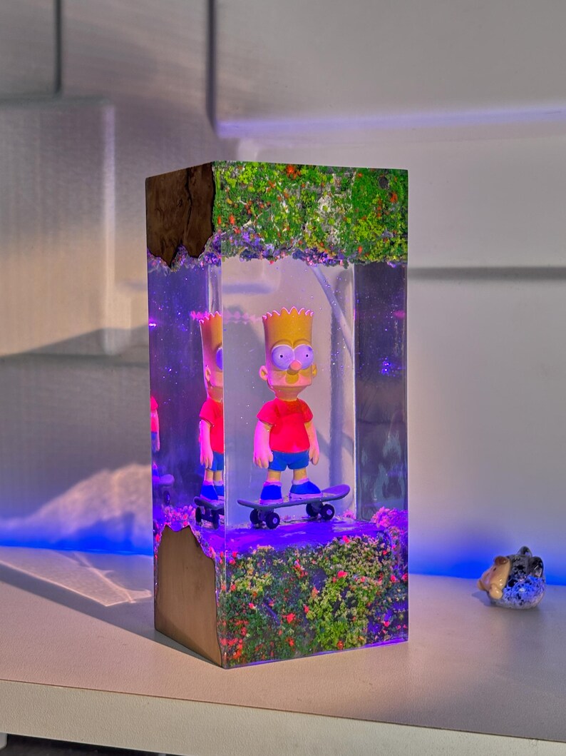 Bart Simpson Resin Lamp, Bart Skateboard Resin Diorama, Simpsons Resin ...