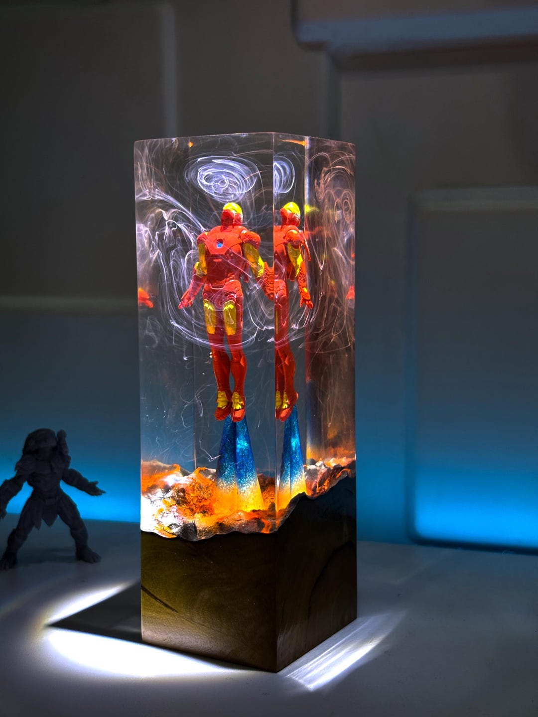 Handmade Iron Man Resin Lamp, Marvel Superhero LED Night Light - Etsy