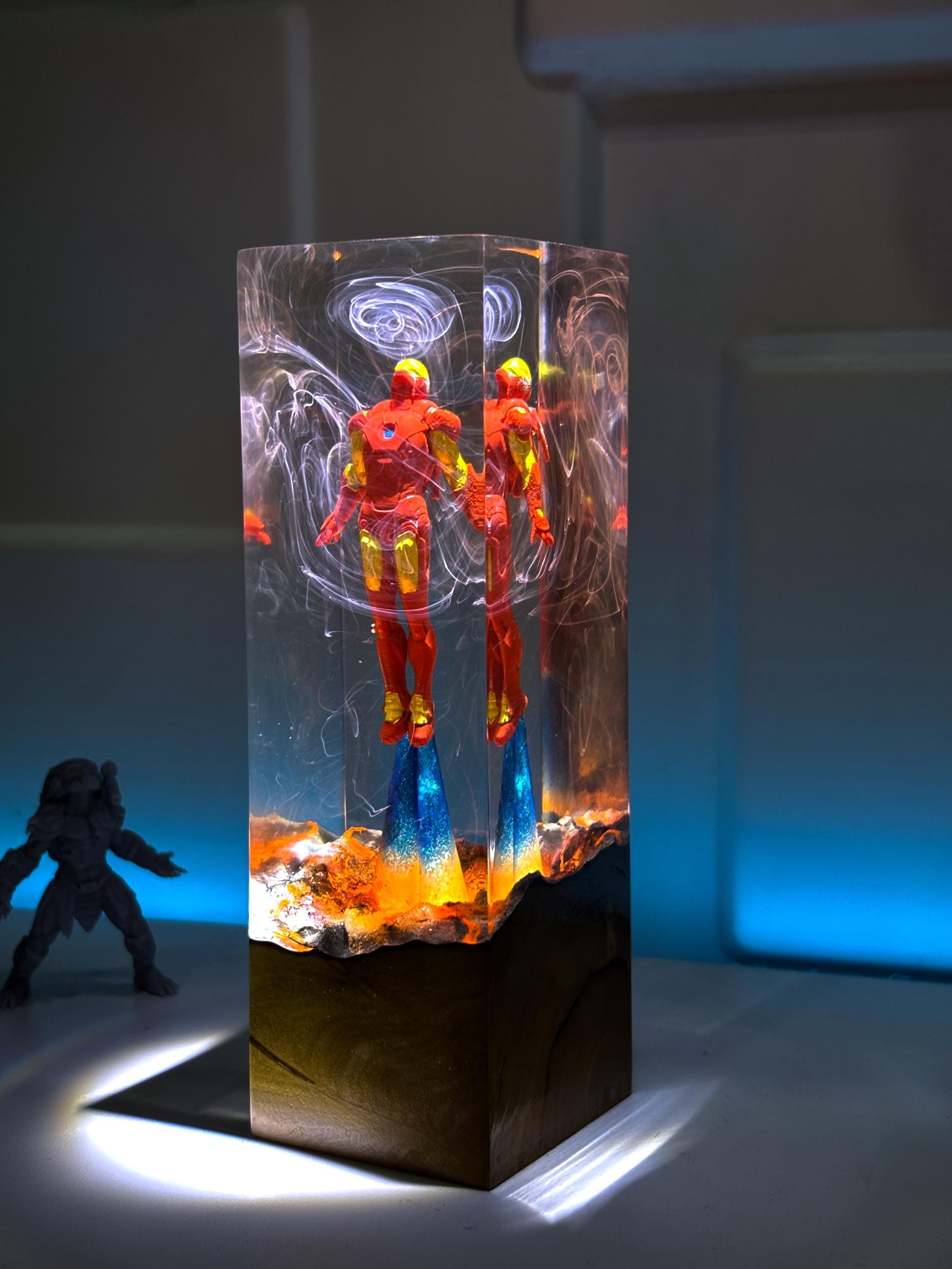 Handmade Iron Man Resin Lamp, Marvel Superhero LED Night Light - Etsy