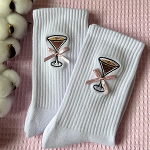 Organic Cotton Espresso Martini Embroidery With Bow Detailed Half Terry ...