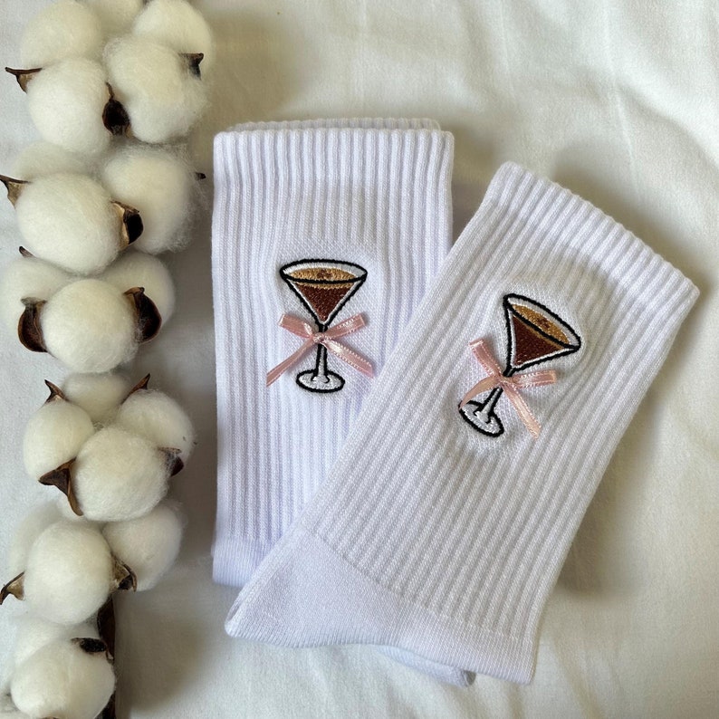 Organic Cotton Espresso Martini Embroidery With Bow Detailed Half Terry ...