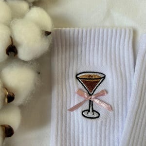 Organic Cotton Espresso Martini Embroidery With Bow Detailed Half Terry ...