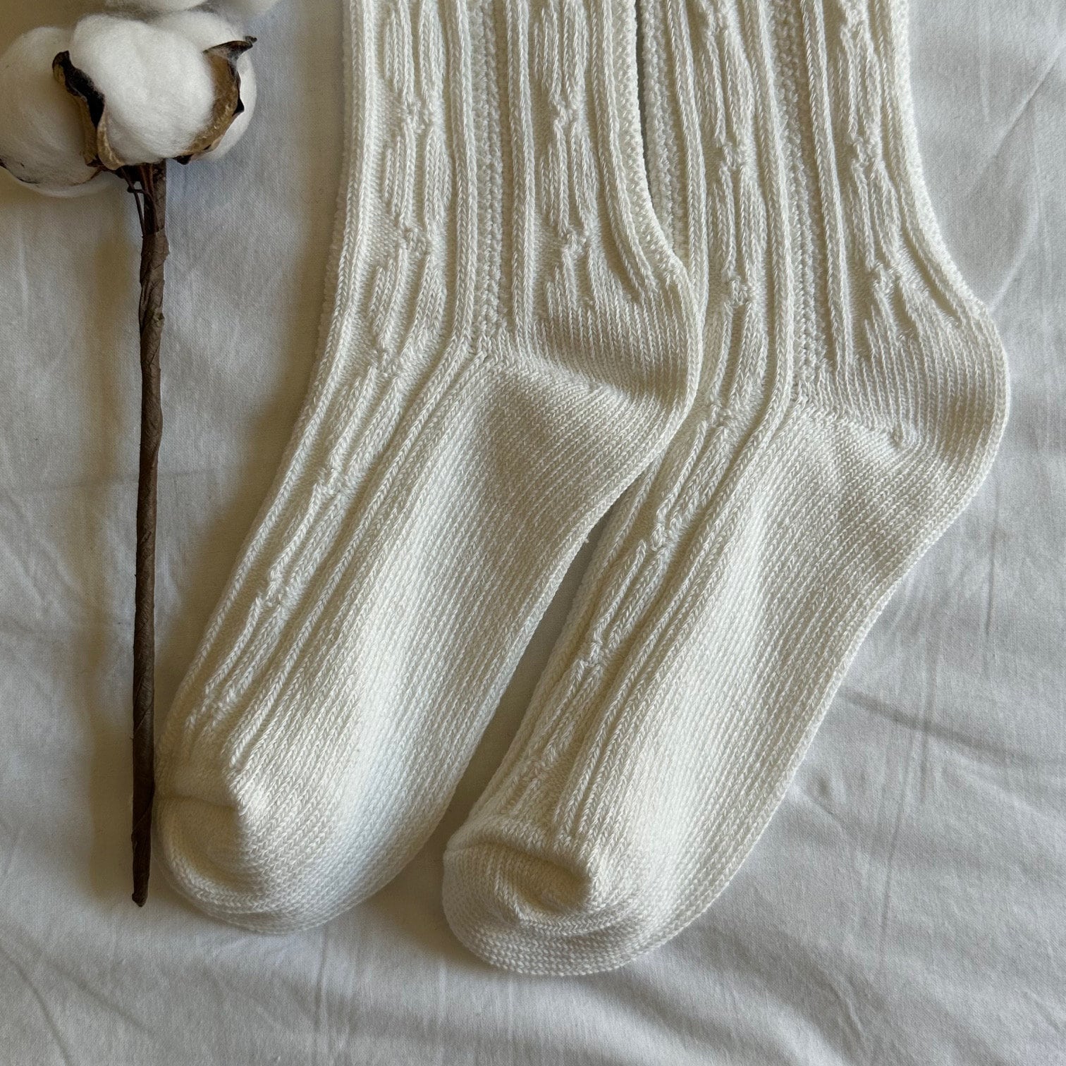 Organic Cotton Cable Knit Knee-high Soft Sock - Etsy