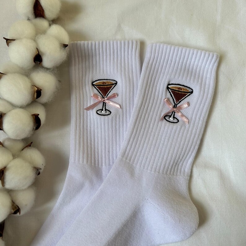 Organic Cotton Espresso Martini Embroidery With Bow Detailed Half Terry ...