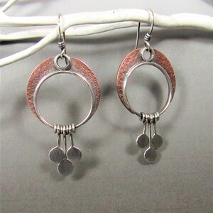 Moonlight Dance, Kinetic Mixed Metal Earrings, Crescent Moon - Etsy