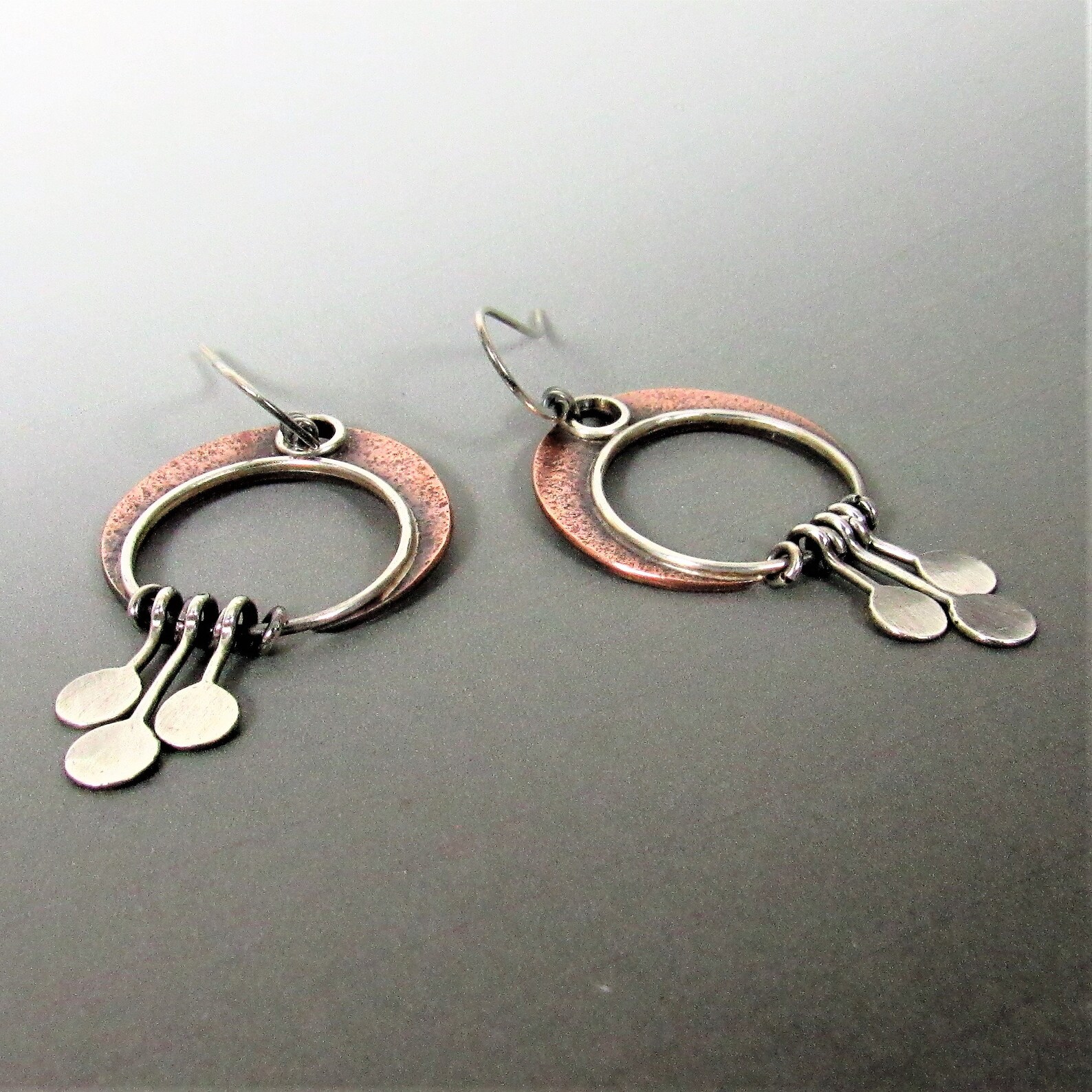 Kinetic Mixed Metal Earrings, Moonlight Dance Crescent Moon Jewelry - Etsy