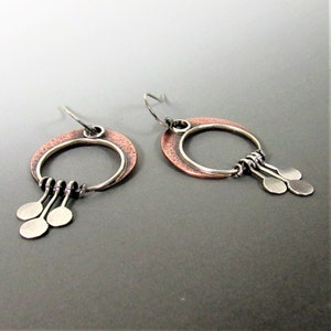 Moonlight Dance, Kinetic Mixed Metal Earrings, Crescent Moon - Etsy