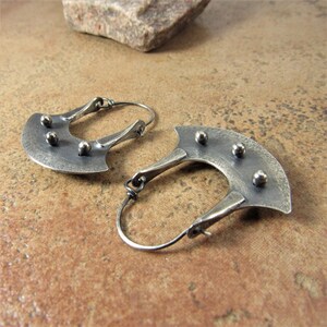 Unique Silver Blade Hoops, Riveted Tribal Earrings, in Argentium ...