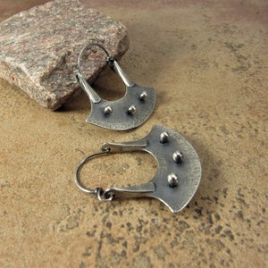Unique Silver Blade Hoops, Riveted Tribal Earrings, in Argentium ...