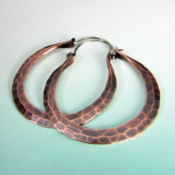 Copper Hoop Earrings Etsy