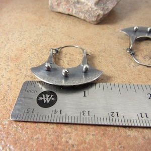 Unique Silver Blade Hoops, Riveted Tribal Earrings, in Argentium ...