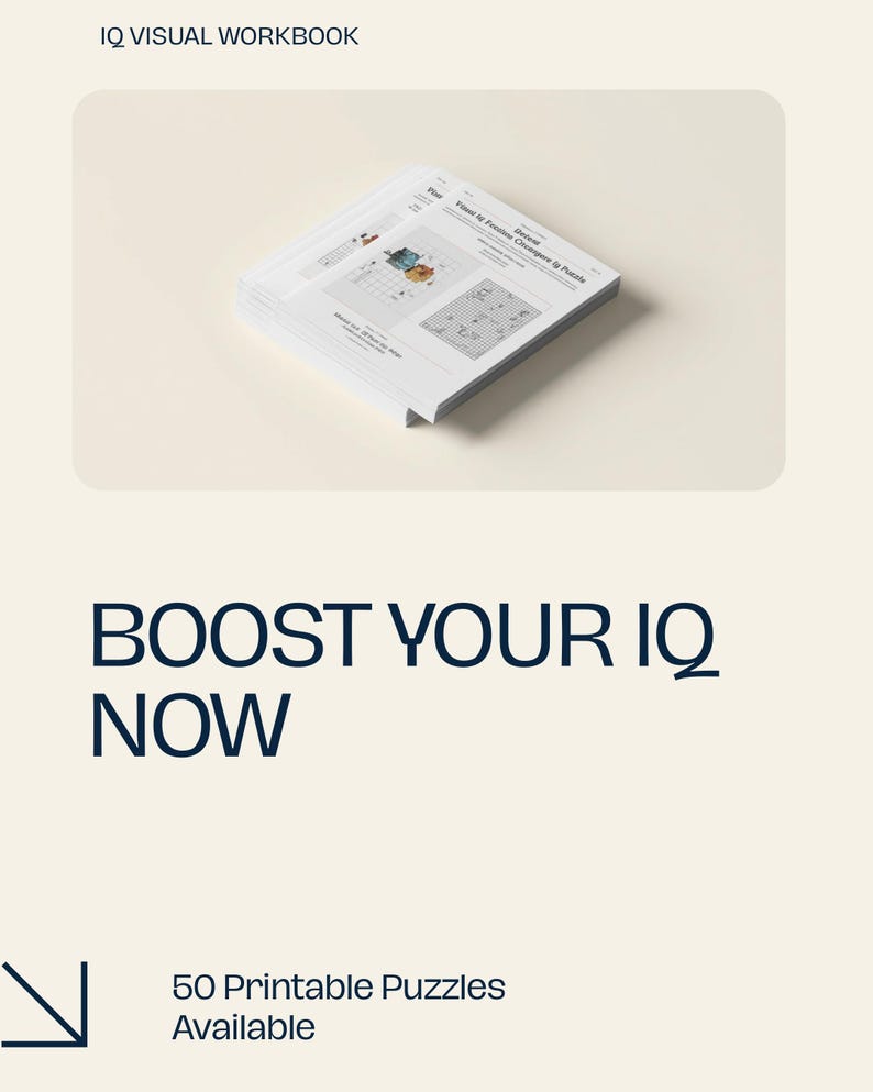 IQ Visual Workbook Bundle | Logic Memory Focus Brain Training Exercises ...